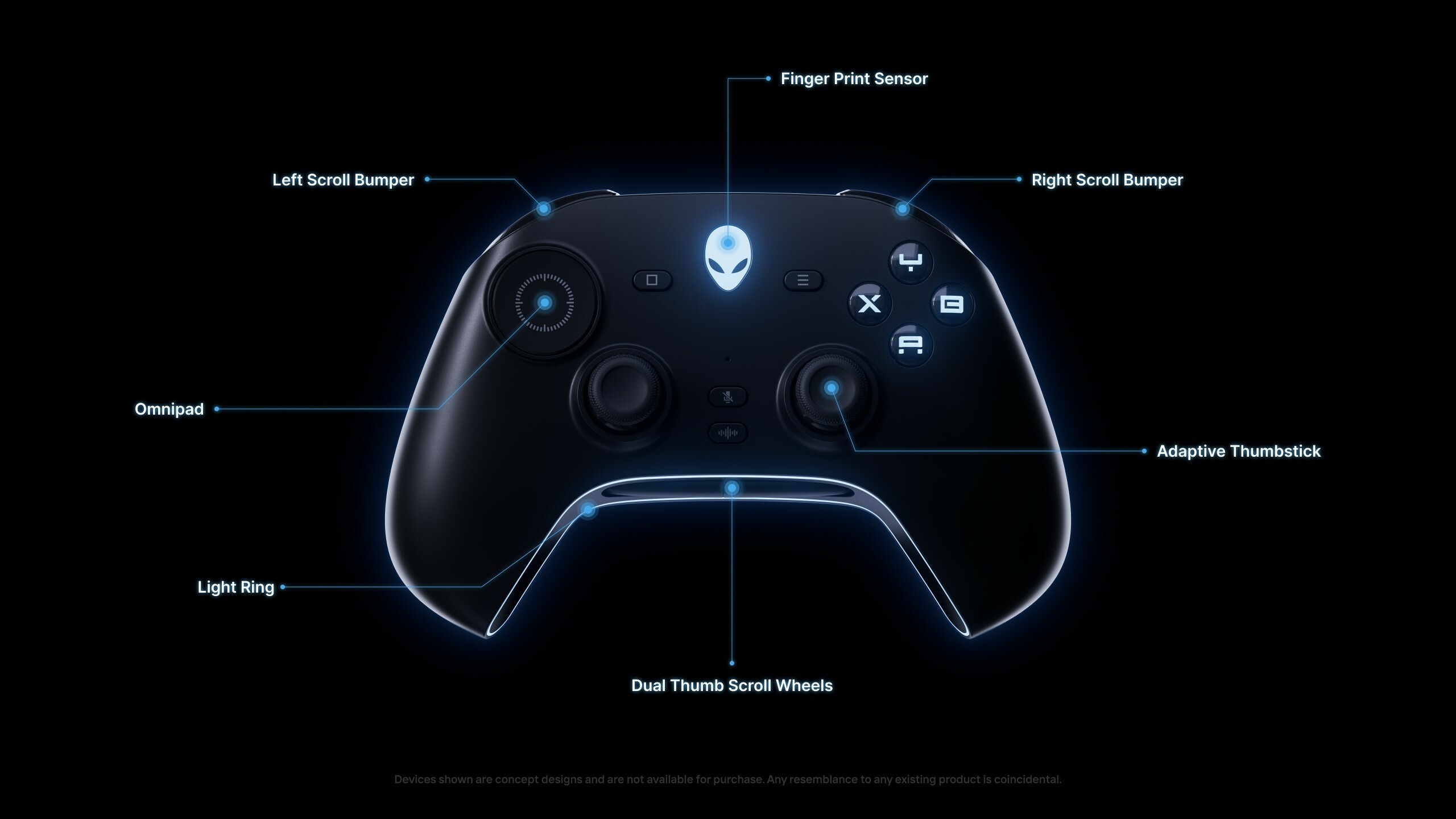 Dell toont Alienware Concept Nyx-controller met trackpad en aanpasbare ...