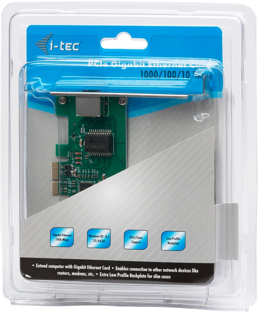 Specificaties van i-tec PCIe Gigabit Ethernet Card - Tweakers