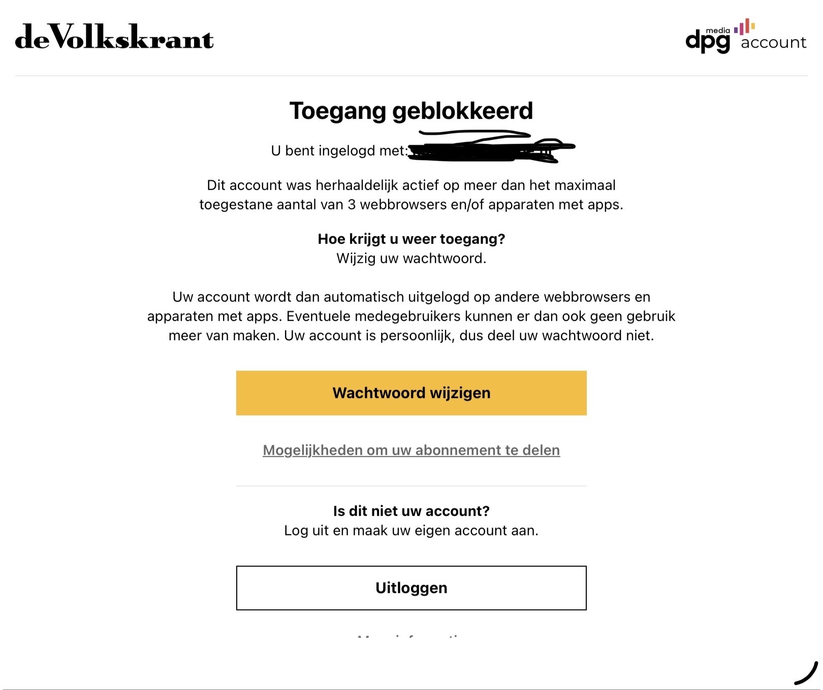 Wijziging accountbeleid DPG - Shopping forum - GoT