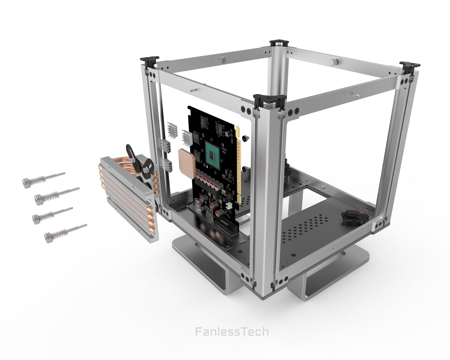 Renders tonen passieve gpu-koeler voor Streacom DB4-behuizing - Tweakers