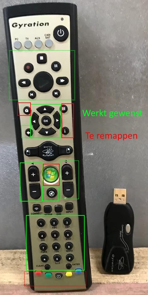 Oude Media Center knoppen remappen van Gyro Remote - Client software ...