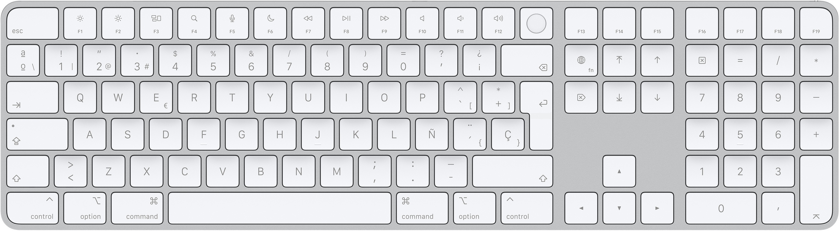 Apple Magic Keyboard met Touch ID en numeriek toetsenblok voor Mac ...