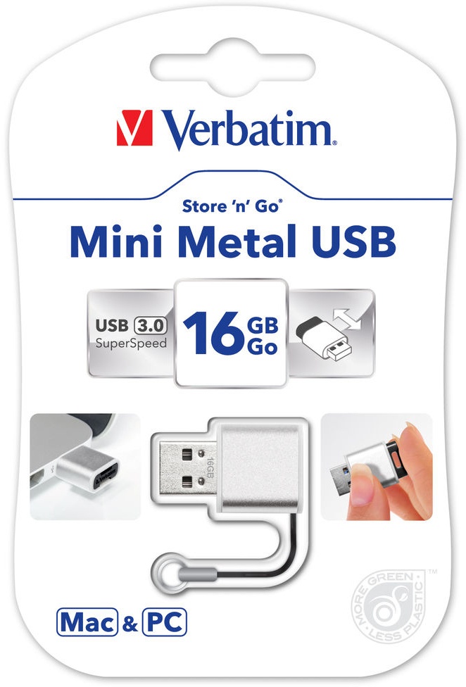 Verbatim Mini Metal 16GB Aluminium - Kenmerken - Tweakers