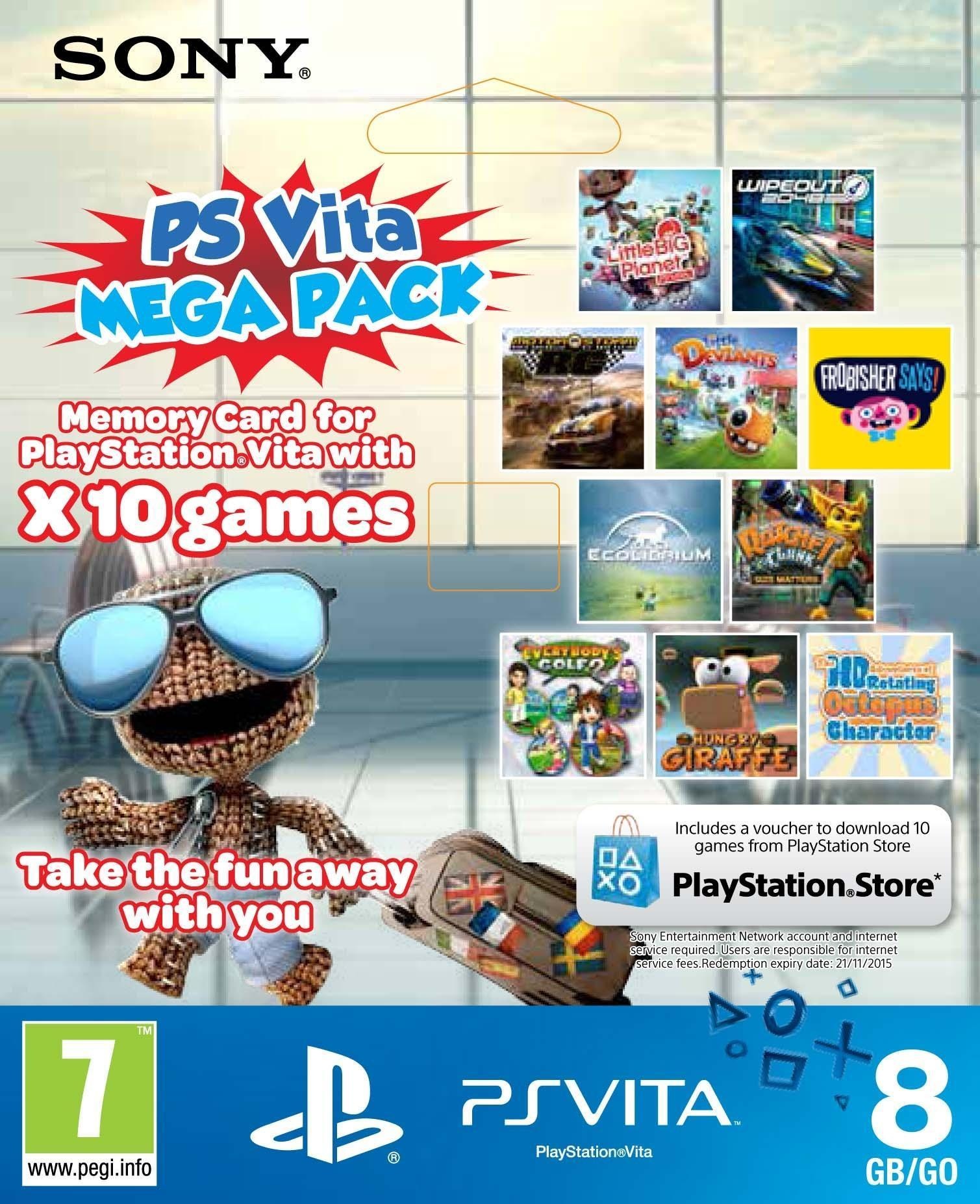 Specificaties van PlayStation Vita Mega Pack + 8GB memory card ...