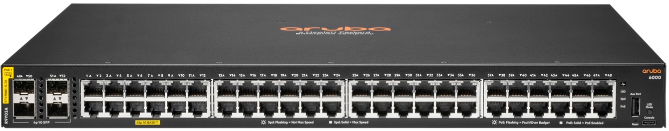 Specificaties van HPE Aruba Networking CX 6000 48G Class4 PoE 4SFP 740W ...