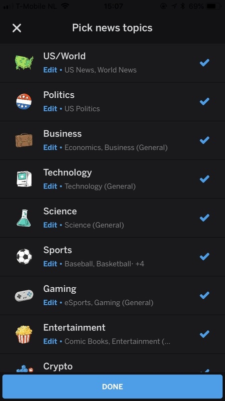 Reddit test nieuwsafdeling in iOS-applicatie - Tweakers