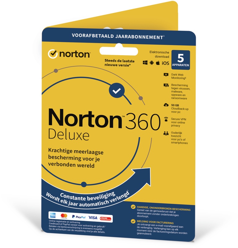 Specificaties van NortonLifeLock Norton 360 Deluxe - Tweakers
