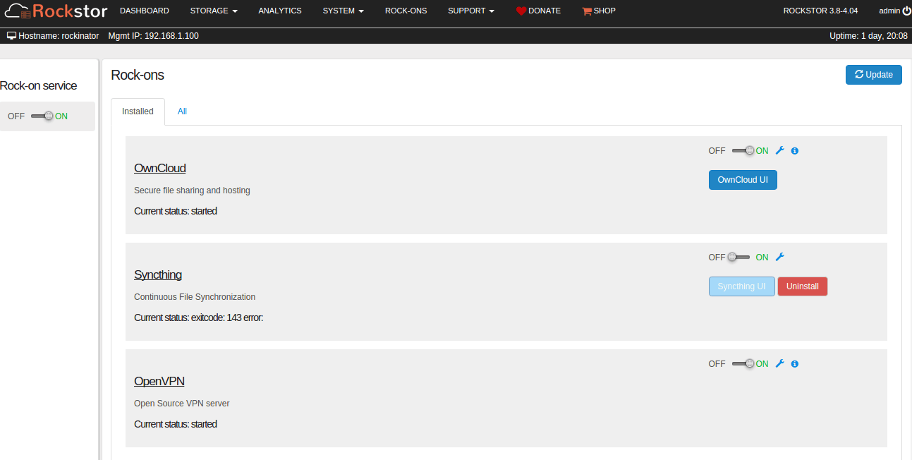 Software-update: Rockstor 3.9.1 - Computer - Downloads - Tweakers