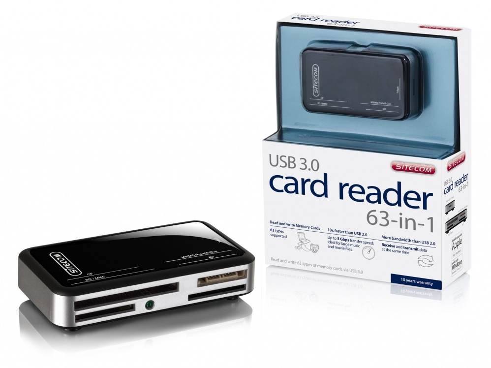 Sitecom USB 3.0 Card Reader 63-in-1 (MD-030) - Kenmerken - Tweakers