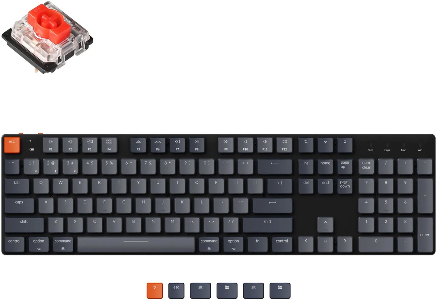 Keychron K5 SE White Backlight Gateron Red Qwerty US Kenmerken keychron-k5-se-white-backlight-gateron-red-qwerty-us-kenmerken