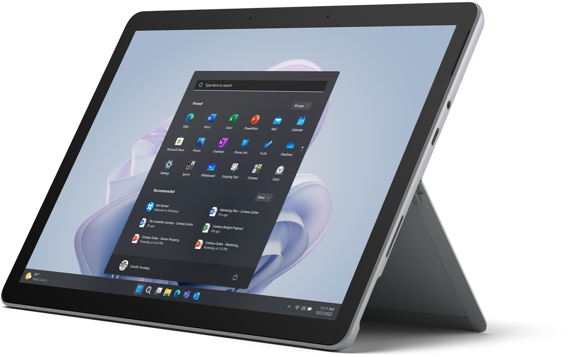 Specificaties van Microsoft Surface Go 4 128GB opslag, Win 11 Pro ...