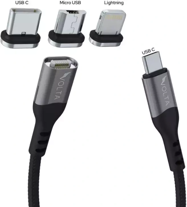 Specificaties van VOLTA Spark +3 Tips, 1 meter, 100W Zilver, Zwart ...