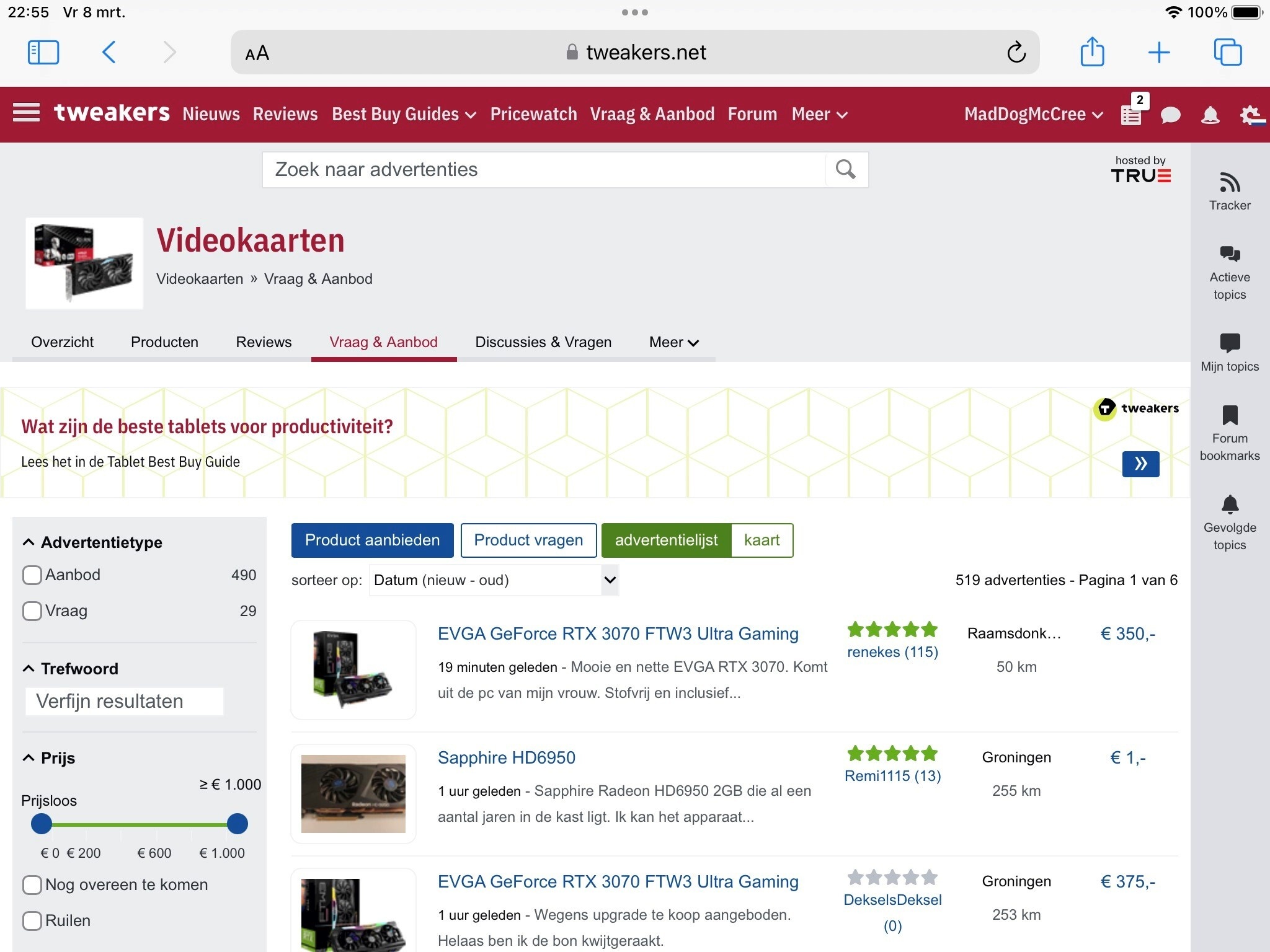 Pricewatch vormgeving springt naar de mobiele versie. - Stoute bugs - GoT