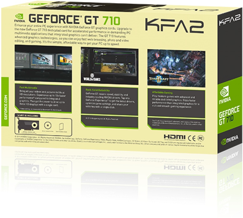 Specificaties van KFA2 GeForce GT 710 Passive 2GB - Tweakers