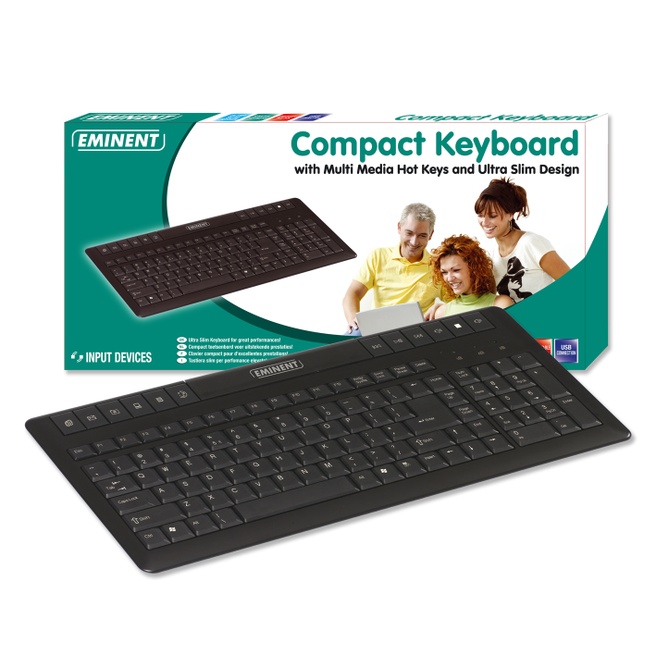 Eminent EM3115 Compact Keyboard with multimedia hotkeys and Ultra-Slim ...