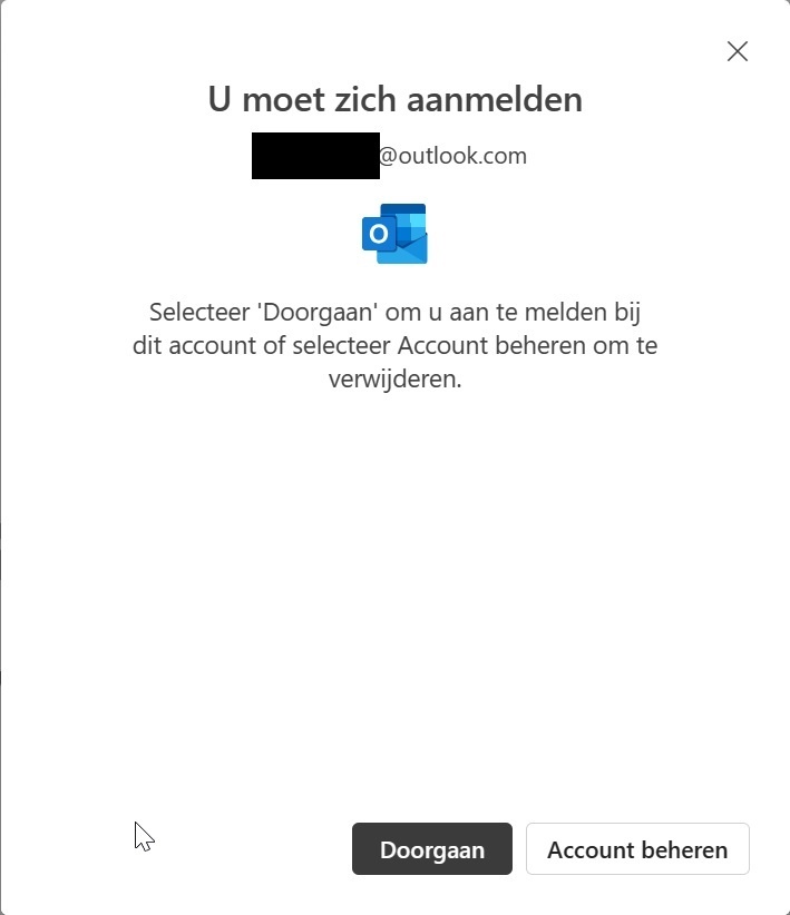 Krijg toegang geweigerd in de outlook app. - Windows clients - GoT