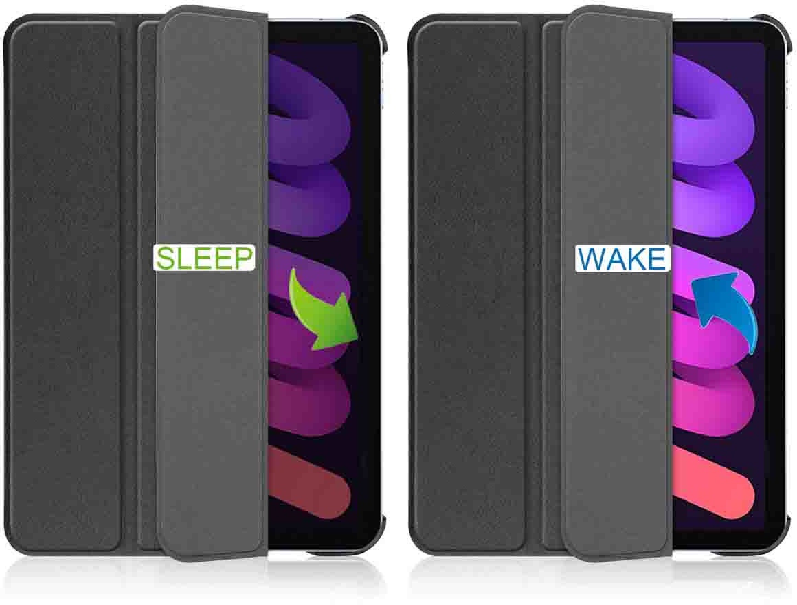 Specificaties van Accezz Trifold Bookcase iPad Mini 6 (2021) - Zwart ...