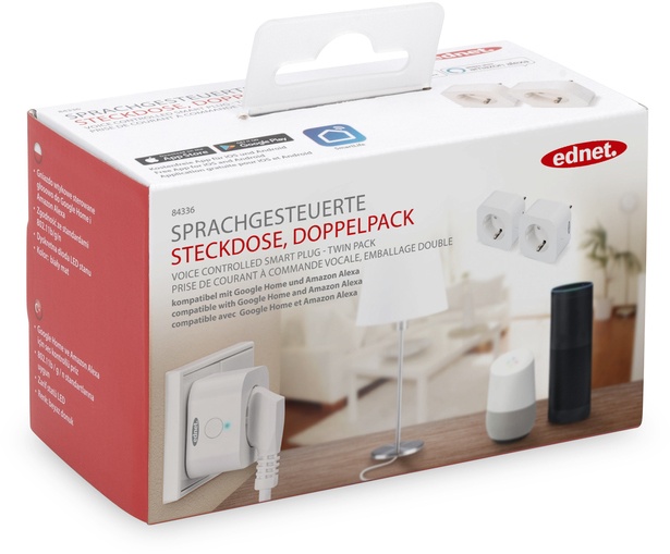 Specificaties van Ednet Spraakgestuurd stopcontact (2 stuks) - Tweakers
