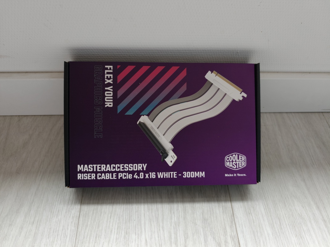 Cooler Master MasterAccessory Riser Cable PCIe 4.0 x16 - 300mm, Wit ...