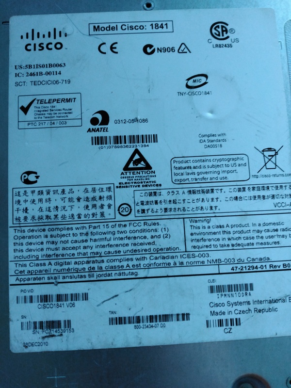 Cisco Integrated Services Router 1841 (CISCO1841-SHDSL-V3) aangeboden ...
