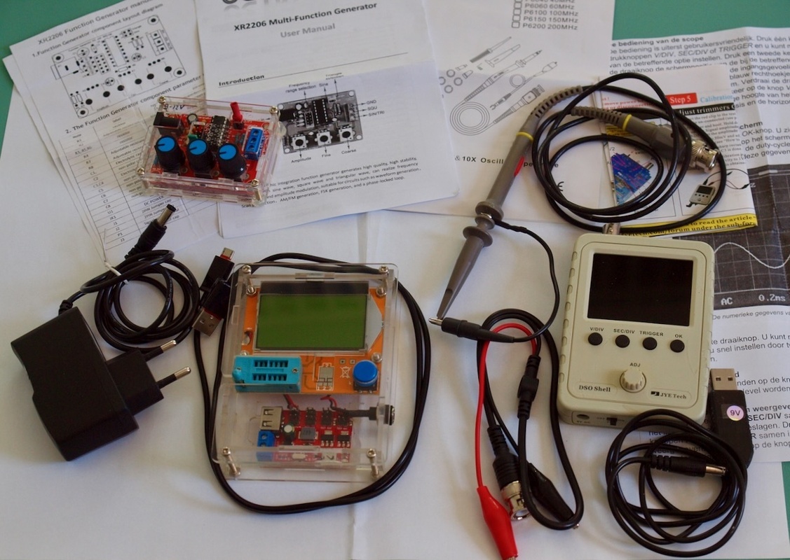 Oscilloscoop, signaal generator en component identifier aangeboden ...