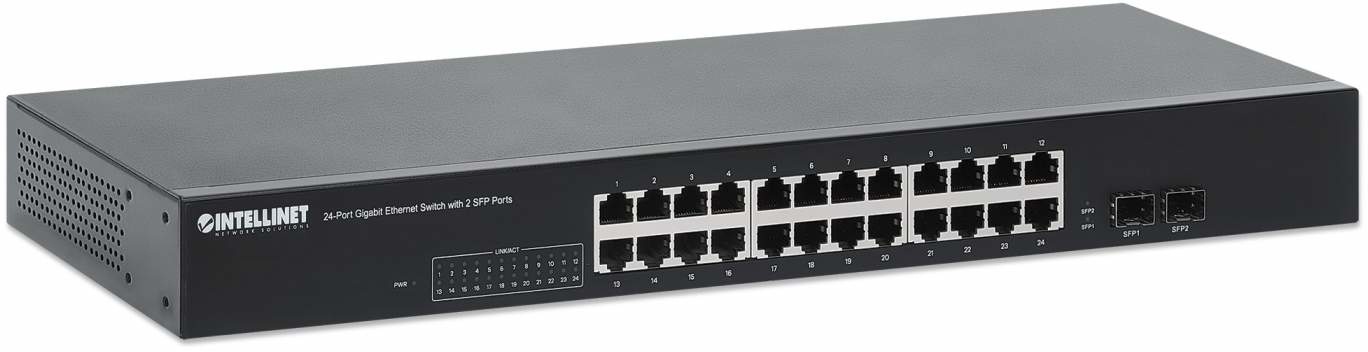 Specificaties van Intellinet 24-Port Gigabit Ethernet Switch with 2 SFP ...