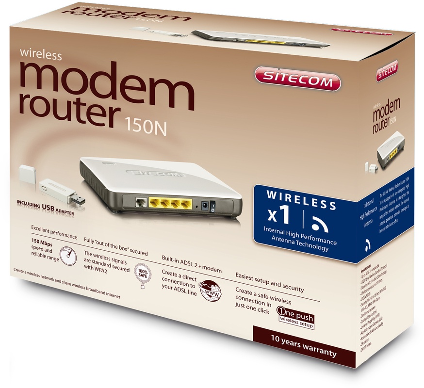 Sitecom Wireless Modem Router 150N Kit (WL-583) - Kenmerken - Tweakers