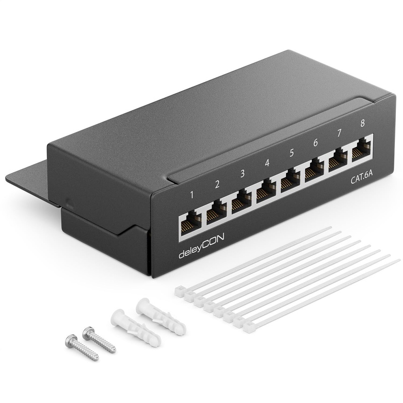 deleyCON CAT 6a Patchpanel 8-Poorts zwart aangeboden - Vraag & Aanbod ...
