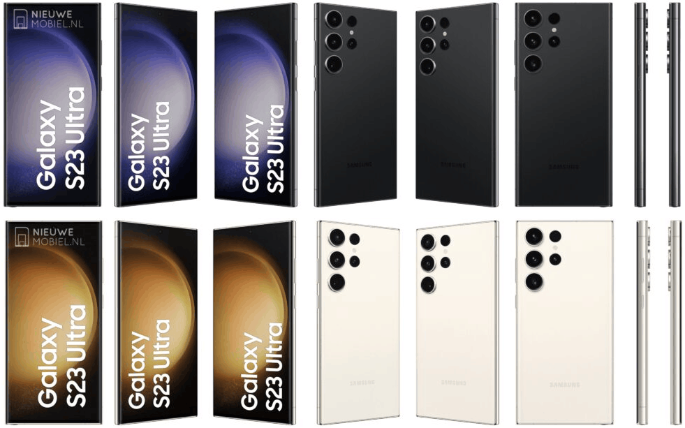 Renders tonen drie nieuwe kleuren Samsung Galaxy S23+ en S23 Ultra ...