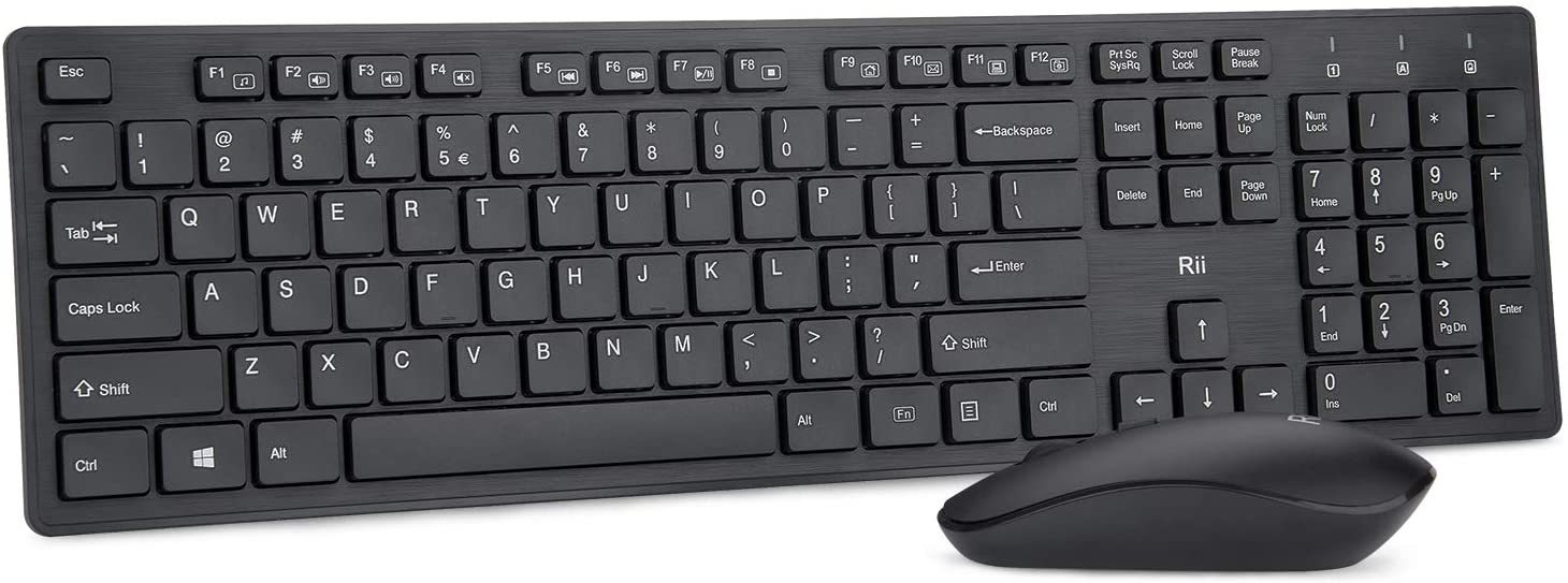 Rii RK200 2.4G Wireless Keyboard and Mouse Combo (Qwerty Int. EN ...