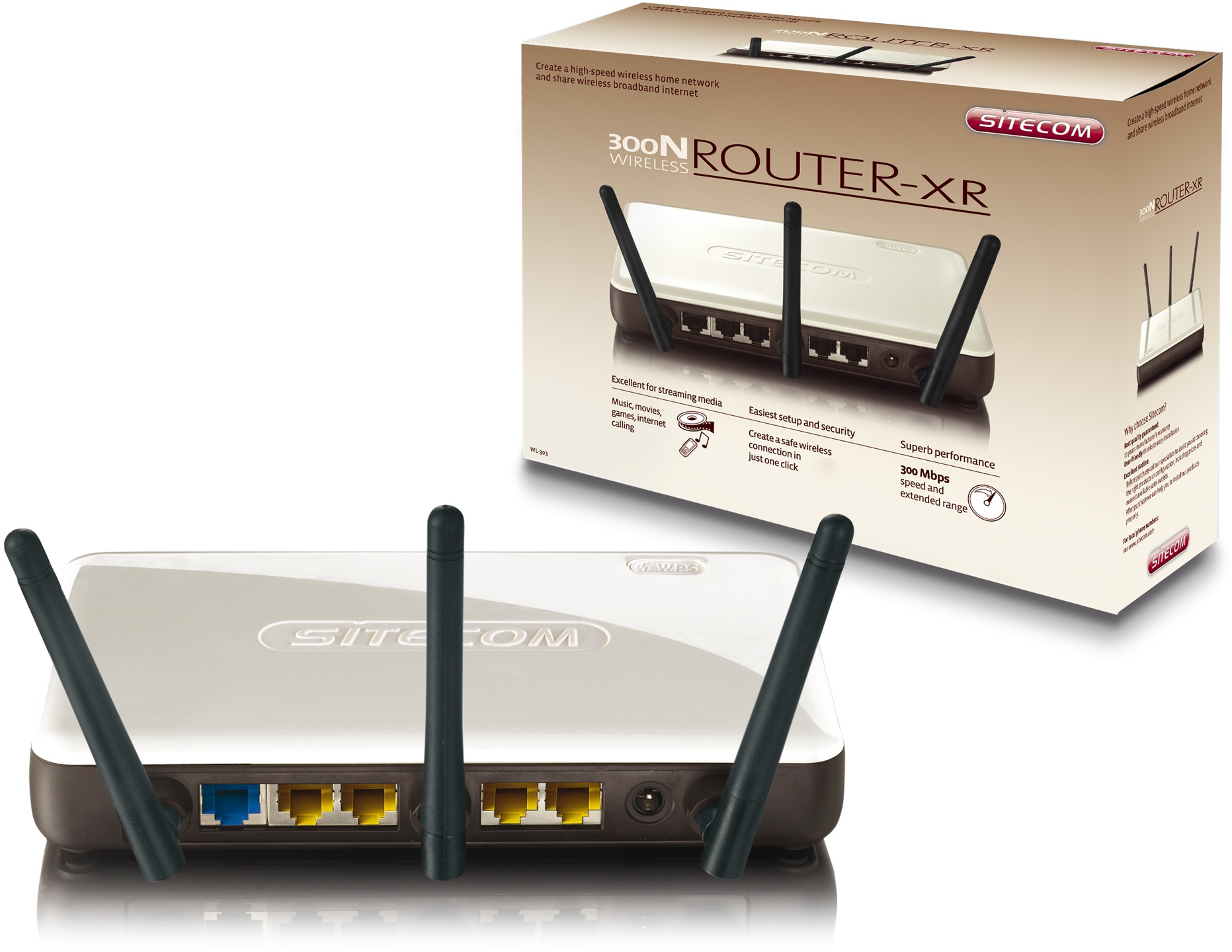 Specificaties van Sitecom WL-303 Wireless Router 300N-XR - Tweakers
