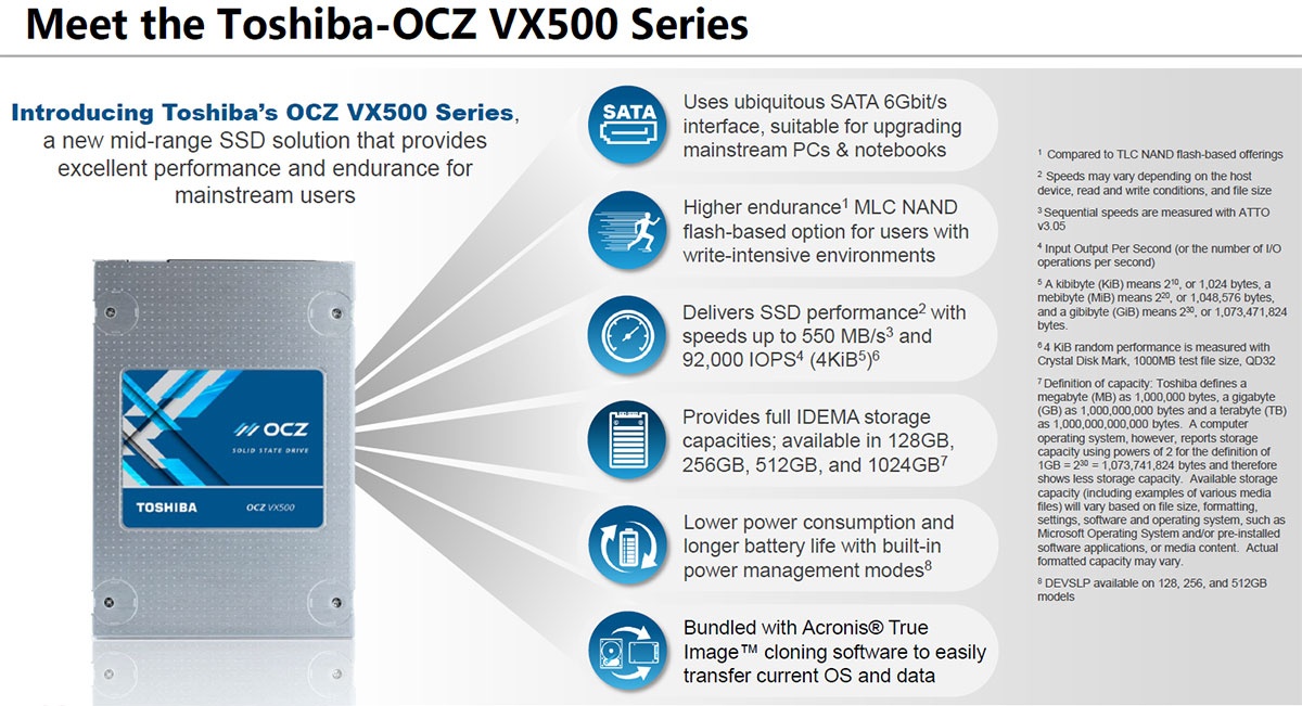 Toshiba introduceert OCZ VX500-serie sata-ssd's - Tweakers