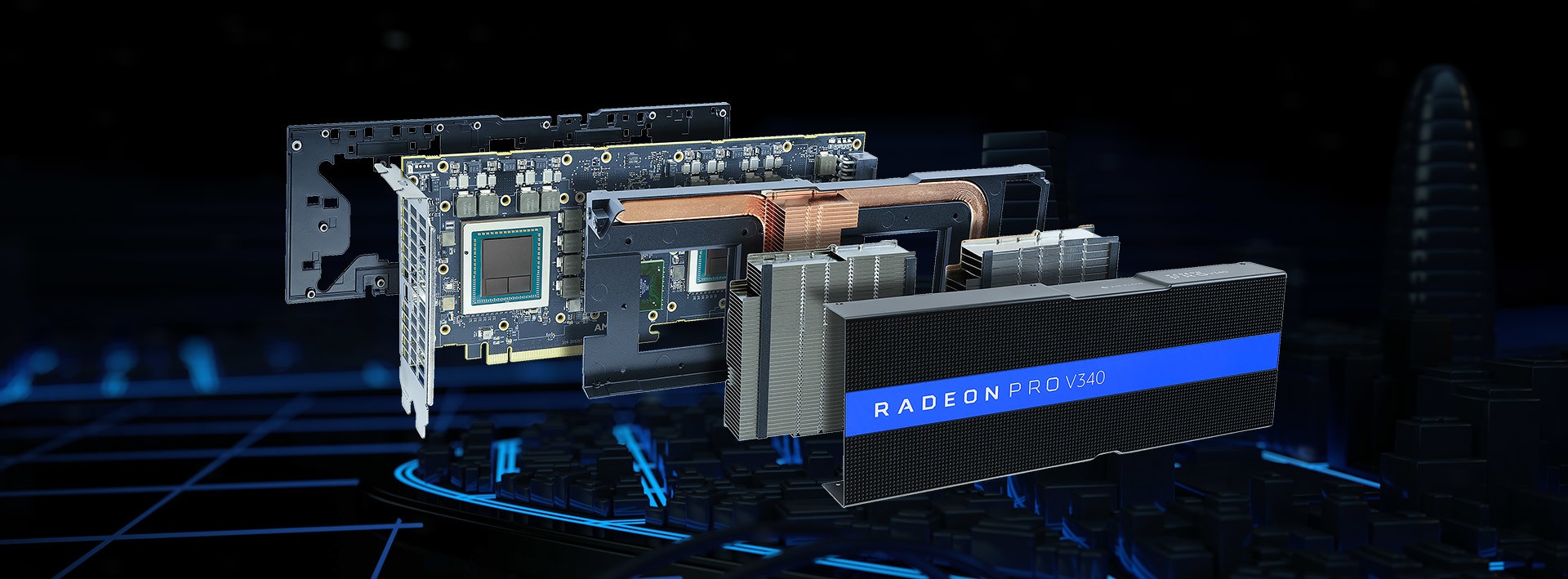 AMD kondigt Radeon Pro V340 met twee Vega-gpu's en 32GB hbm2 aan - Tweakers