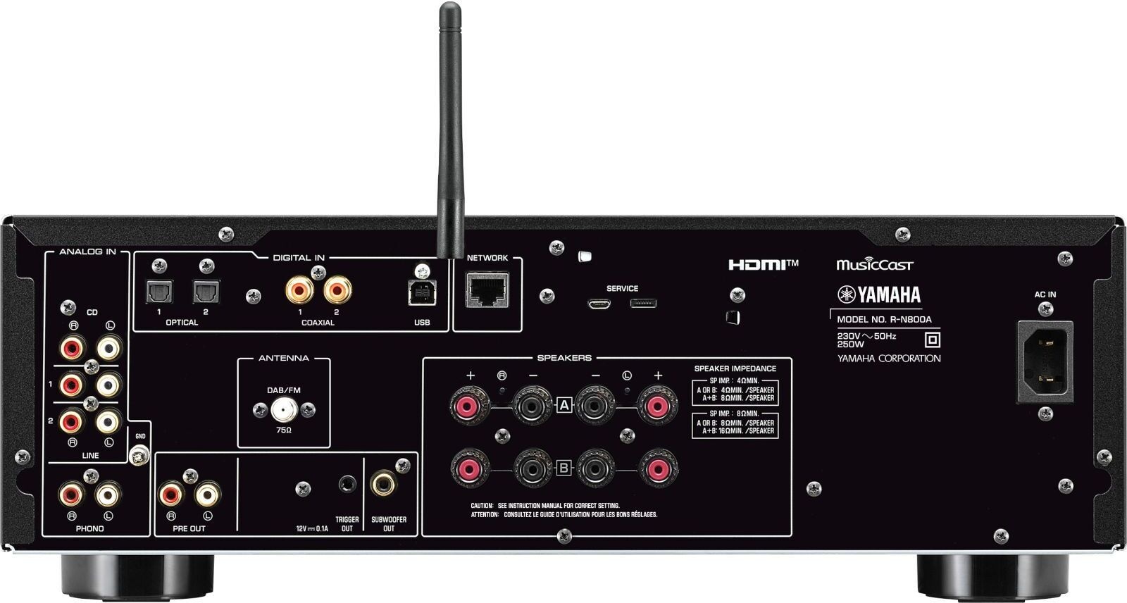 Specificaties van Yamaha R-N800A Zilver - Tweakers