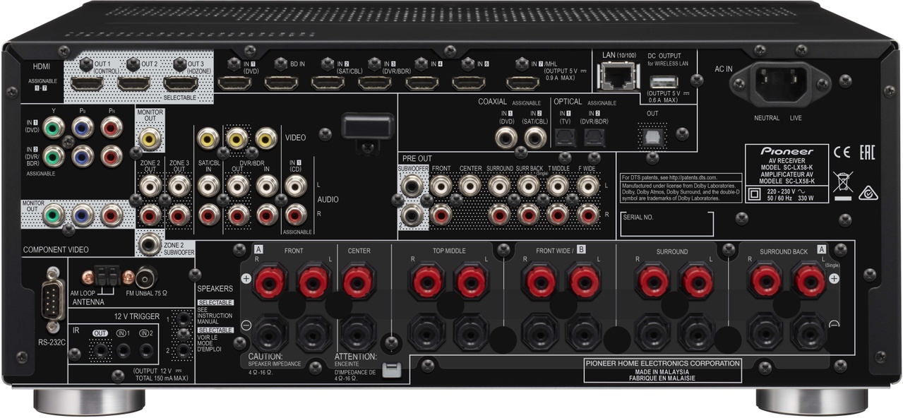 Specificaties van Pioneer SC-LX58-S - Tweakers