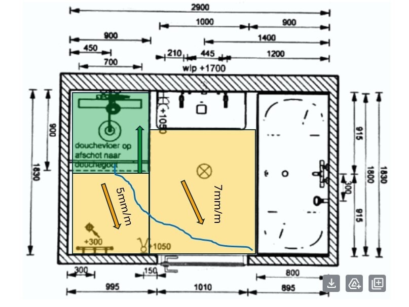 Badkamer inloopdouche wateroverlast - Bouwen en klussen - GoT
