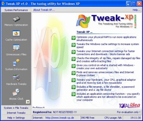 Tweak-XP Pro - Kenmerken - Tweakers