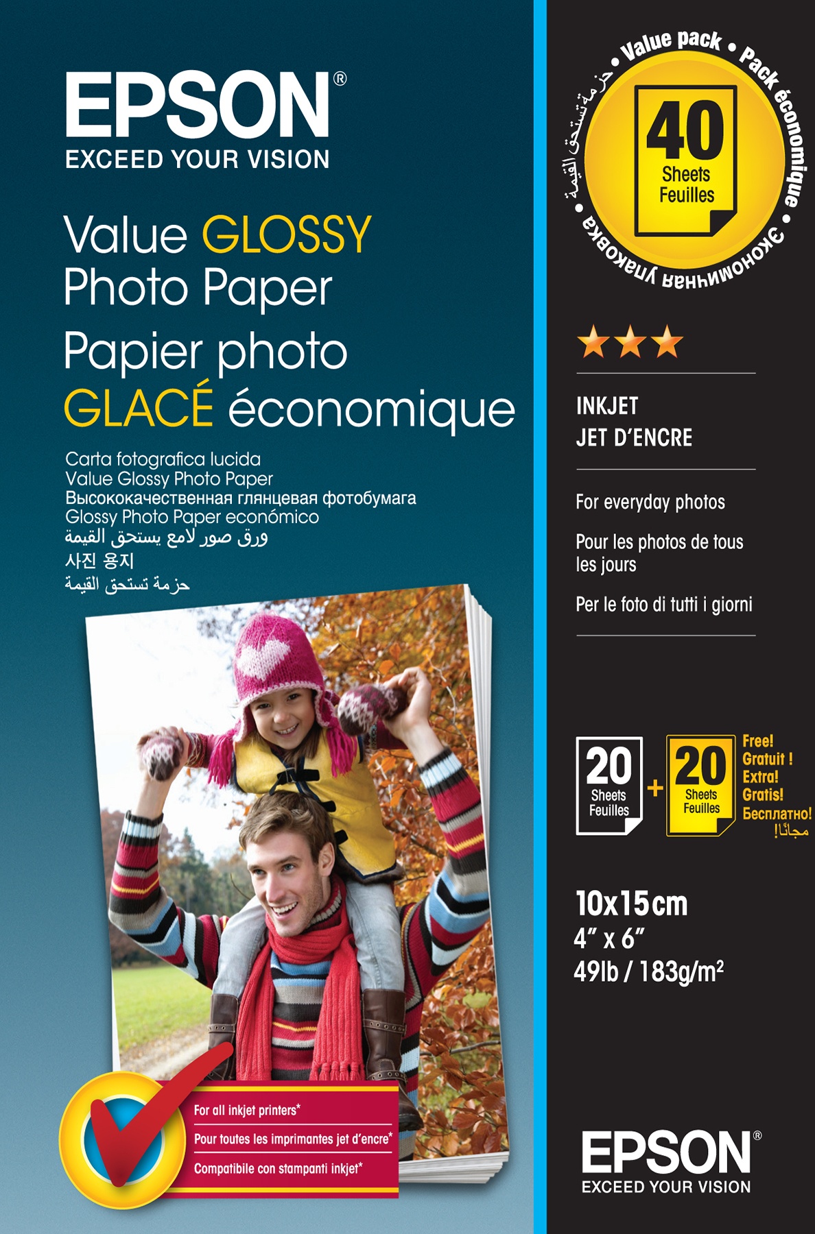 Specificaties van Epson Value Glossy Photo Paper - 10x15cm - 2x 20 ...