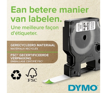 Dymo DYMO originele D1 labels | Zwarte Tekst op Wit Label | 12 mm x 7 m ...