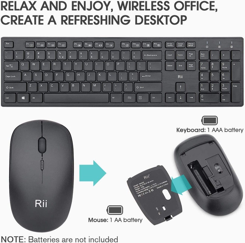 Specificaties van Rii RK200 2.4G Wireless Keyboard and Mouse Combo ...