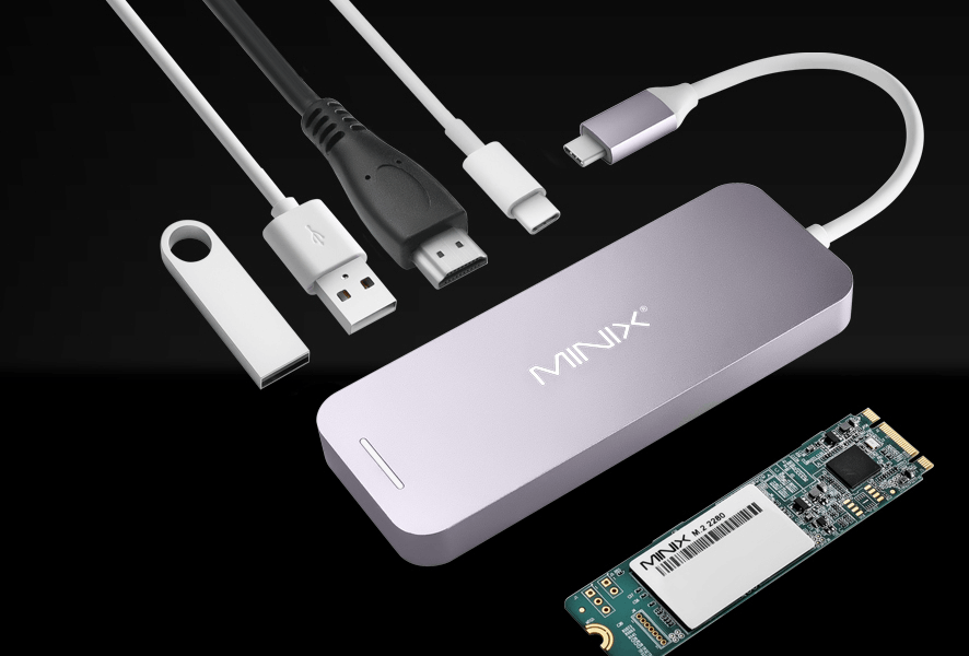Minix USB-C Multiport SSD Storage Hub - 480GB Zilver: beste prijs ...