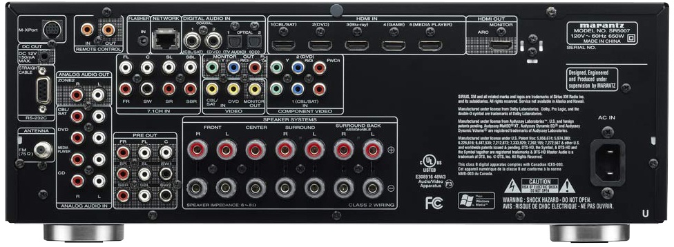 Specificaties van Marantz SR5007 Zwart - Tweakers