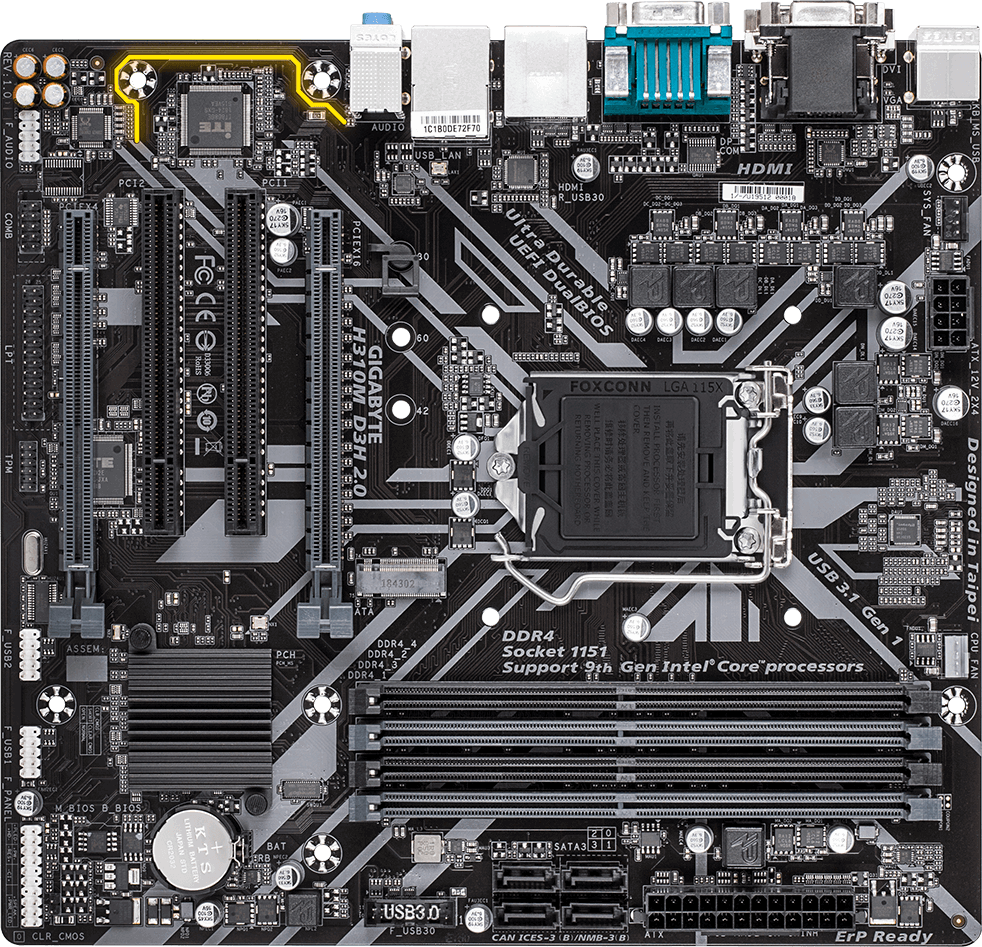 Specificaties van Gigabyte H310M D3H 2.0 - Tweakers