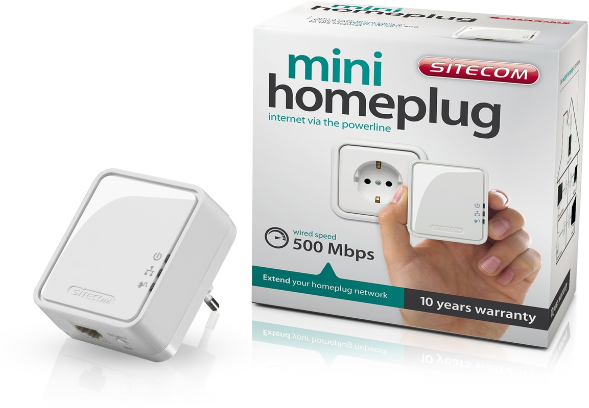 Specificaties van Sitecom Mini Homeplug 500 Mbps LN-550 - Tweakers