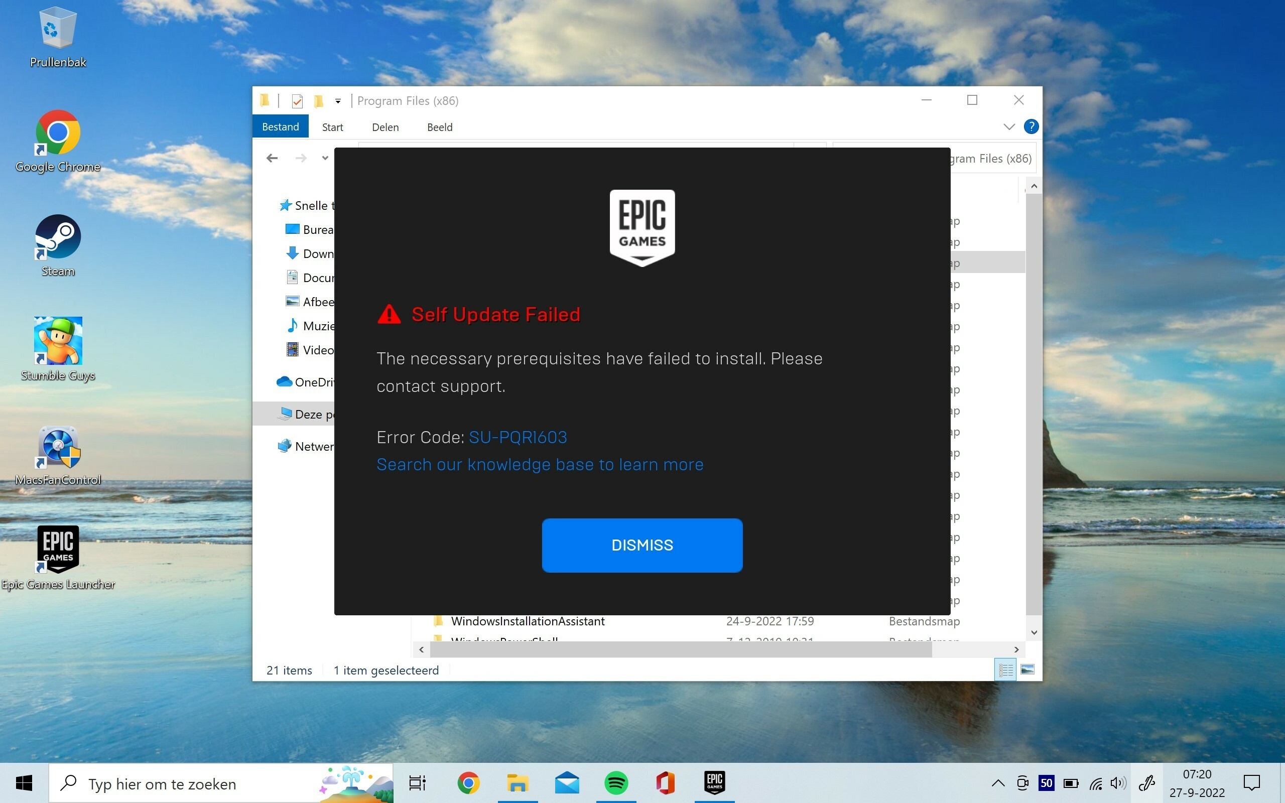 Epic Games launcher installeert niet. - Windows clients - GoT
