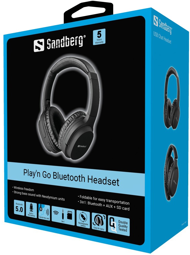 Sandberg Play'n Go Bluetooth Headset (Zwart) - Kenmerken - Tweakers