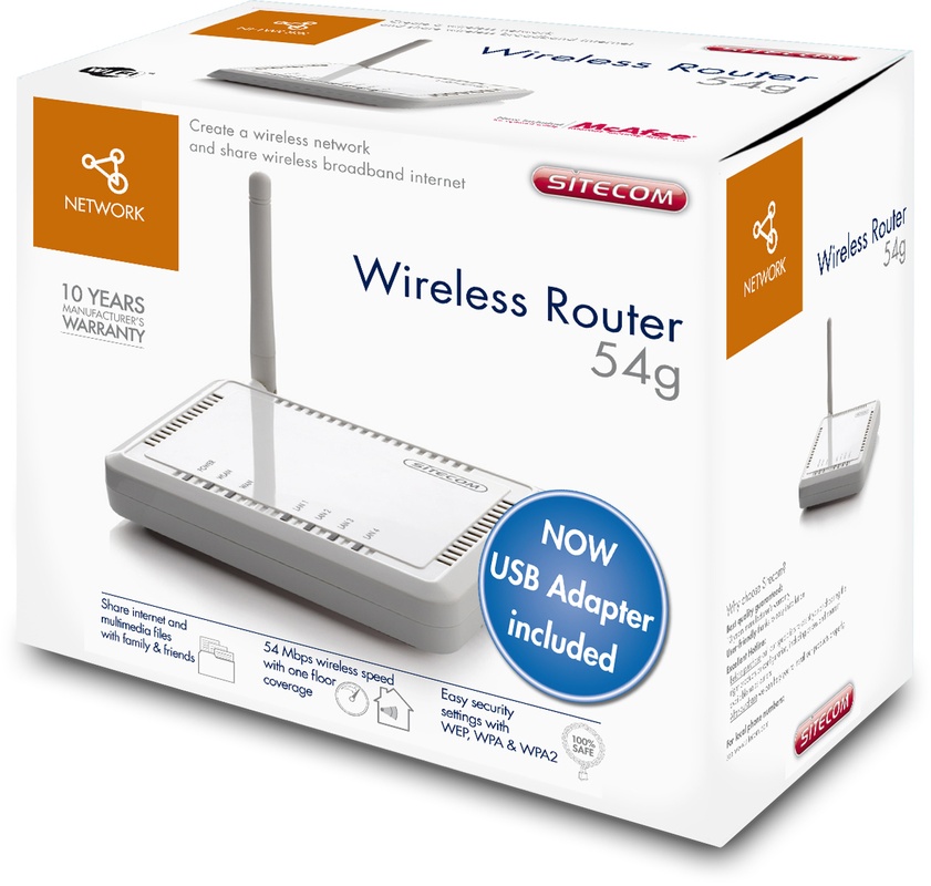 Sitecom Wireless Router 54g inc USB Adapter WL-580 - Kenmerken - Tweakers