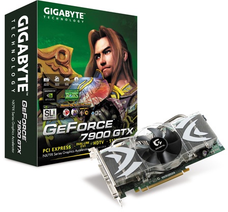 Gigabyte GeForce 7900 GTX 512MB DDR3 (PCI-e, 2x DVI, ViVo) GV ...