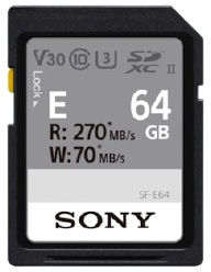 Specificaties van Sony UHS-II SF-E64 - Tweakers