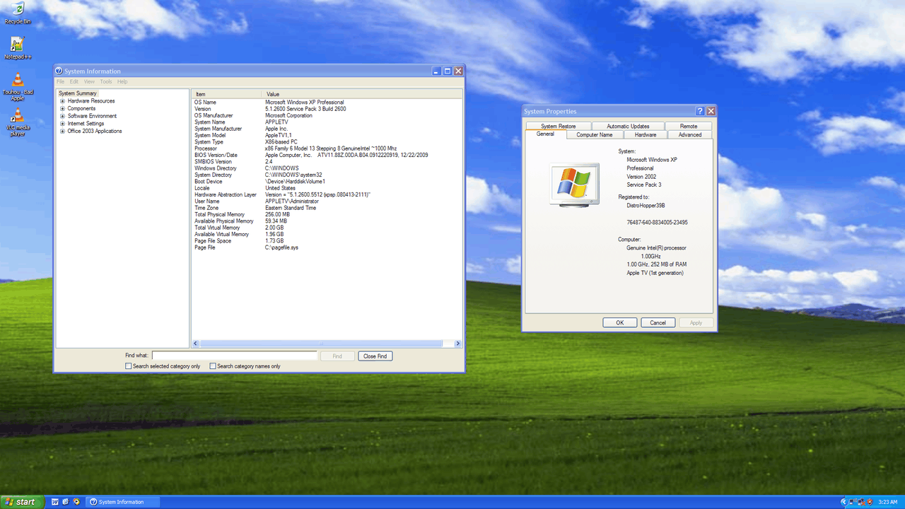Hacker krijgt Windows XP werkend op Apple TV van eerste generatie ...